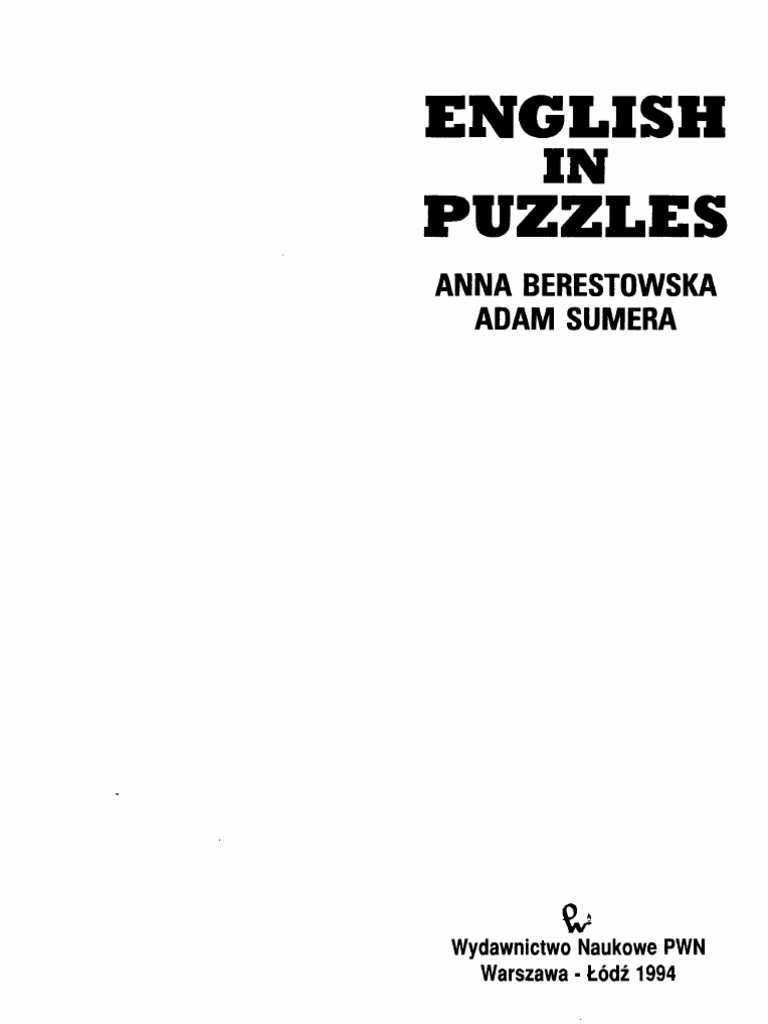 Anna Berestowska, Adam Sumera - English in Puzzles | PDF