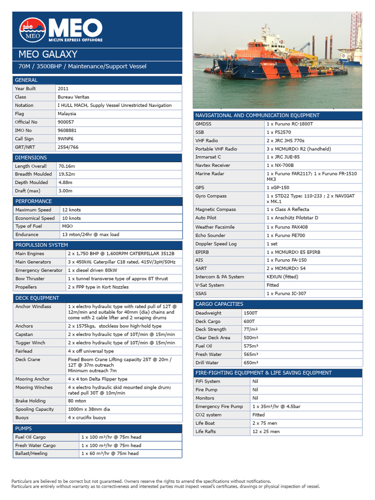 MEO Galaxy | PDF | Anchor | Crane (Machine)