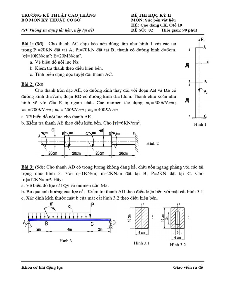 De Thi SBVL CĐ 19 de 2 | PDF
