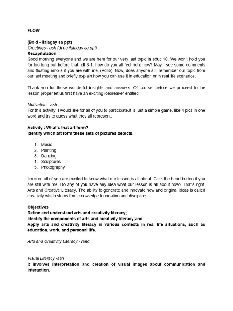 Educ 9 Infosheet | PDF | Creativity | Communication