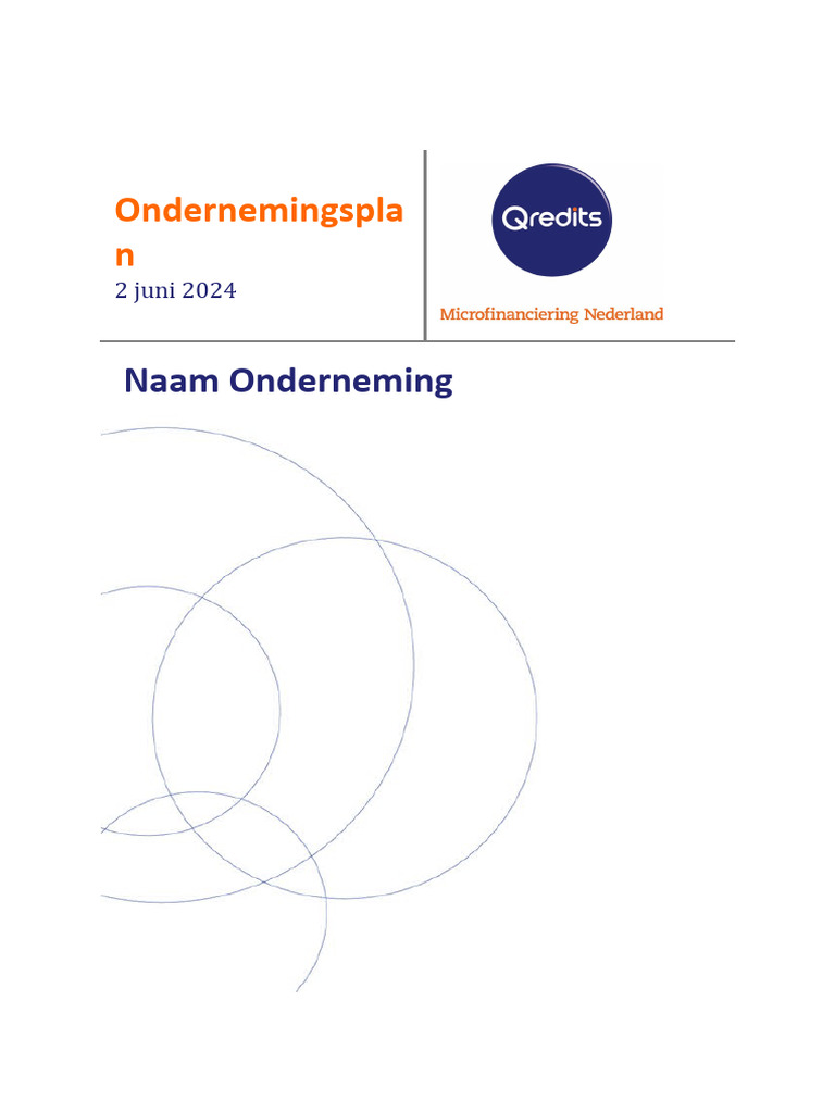 Qredits Ondernemingsplan | PDF