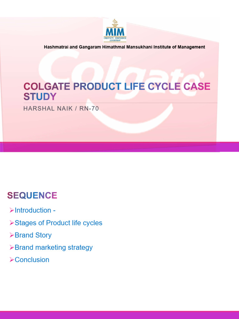 Colgate Product Life Cycle PPT - Roll No 70 Harshal Naik | PDF | Brand | Marketing