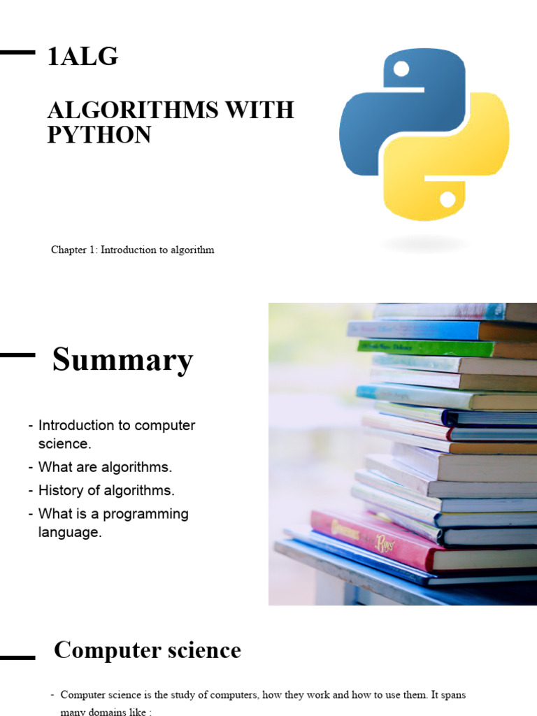 Day 1.1 - CH1 - Introduction To Algorithms | PDF | Algorithms | Computer Science