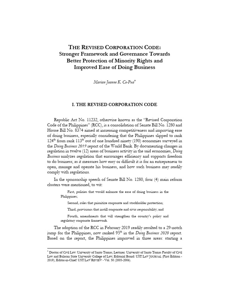 Revised Corporation Code Overview | PDF | Corporations | Stocks