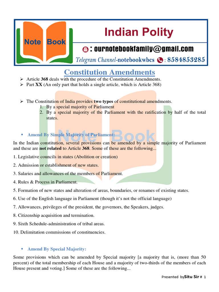 Constitution Amendments | PDF | Supermajority | Bill (Law)