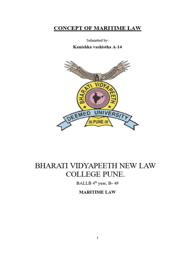CONCEPT OF MARITIME LAW | PDF | Admiralty Law | Ships