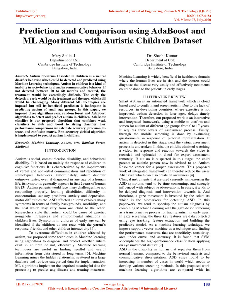 Prediction and Comparison Using Adaboost and ML Algorithms With ...