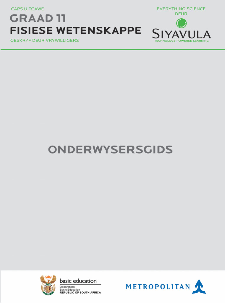 Gr11 PhysicalSciences CAPS Teacher Afrikaans Guide | PDF