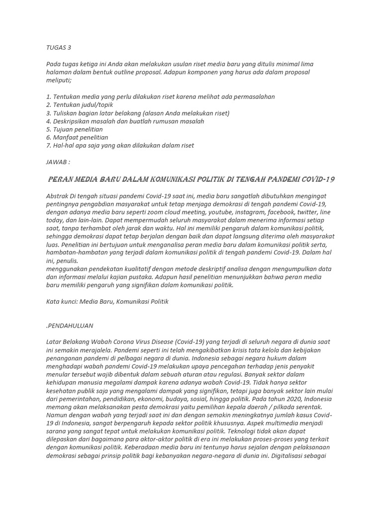 Outline Proposal Riset Media Baru | PDF