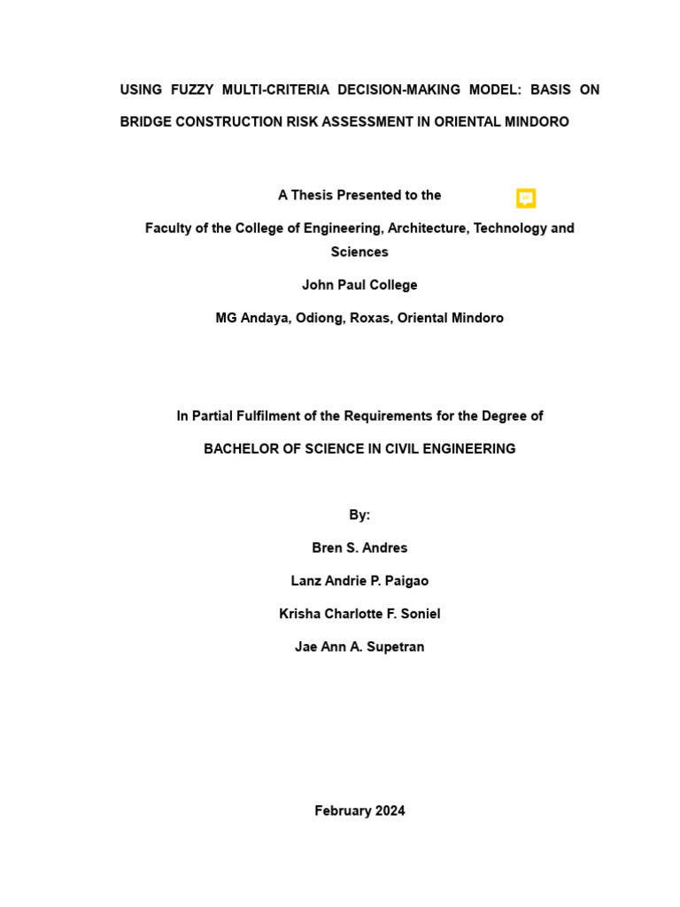 Using Fuzzy Multi Criteria Decision Making Model Basis On Bridge Construction Risk Assessment in ...