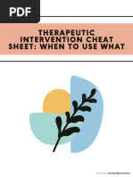Interventions Cheat Sheet | PDF | Psychotherapy | Behavioural Sciences