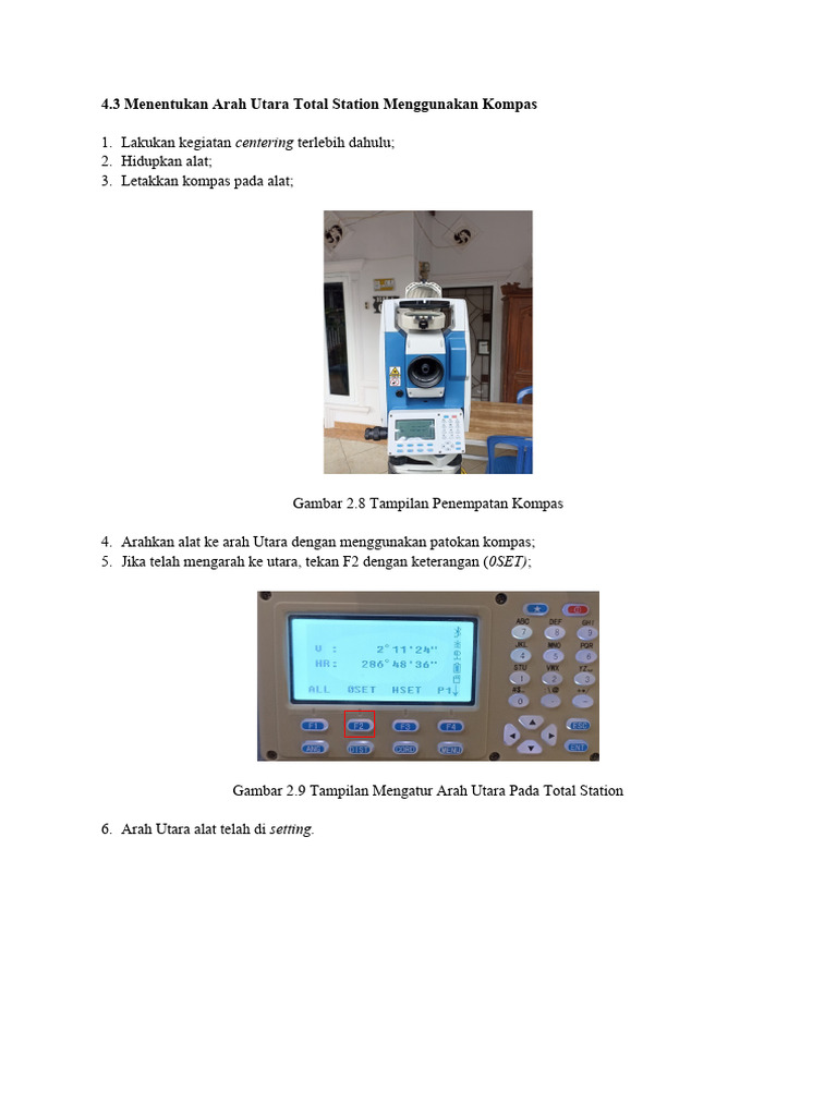 Menentukan Arah Utara Pada Total Station | PDF
