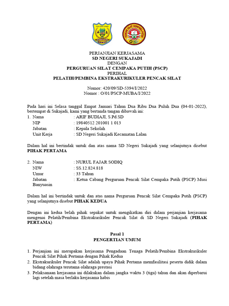 Perjanjian Kerjasama PSCP | PDF | Sains & Matematika