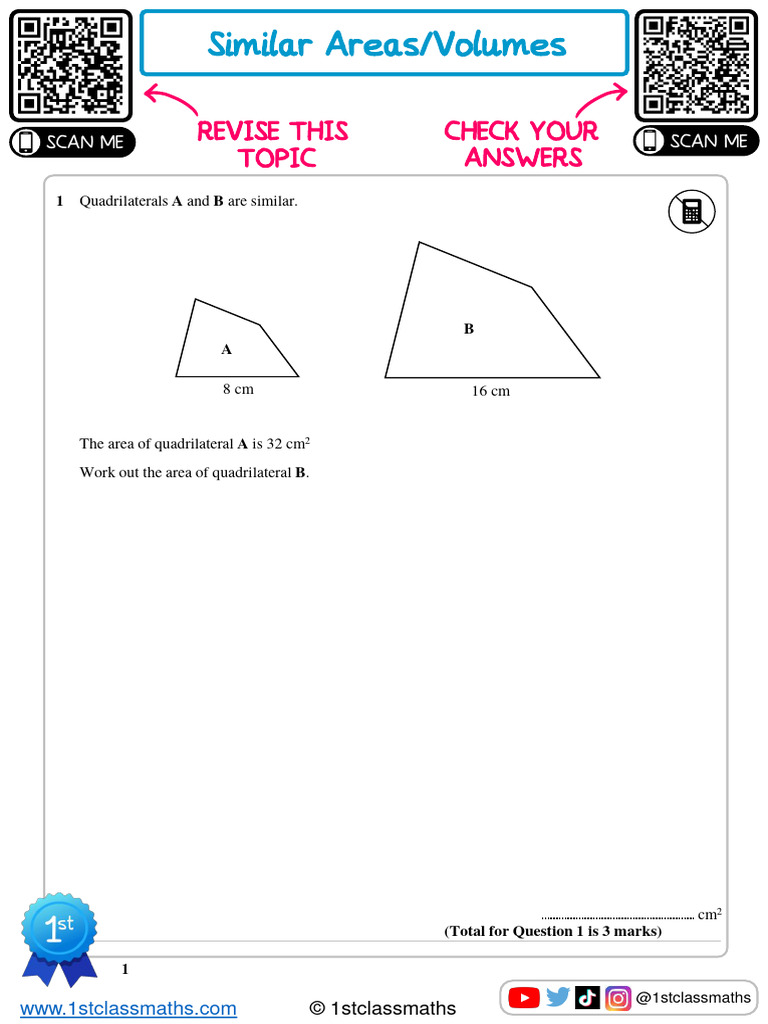 Similar Solids Area and Volume Problems | PDF | Area | Volume