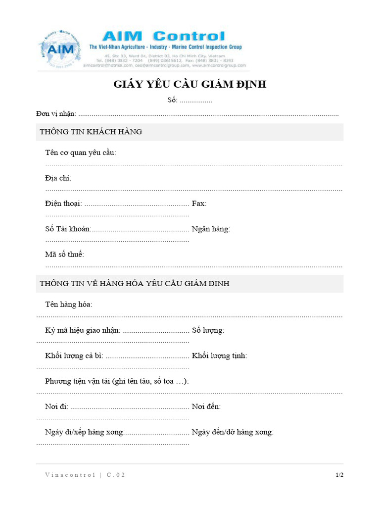 File Thuc Hanh - Giay Yeu Cau Giam Dinh | PDF