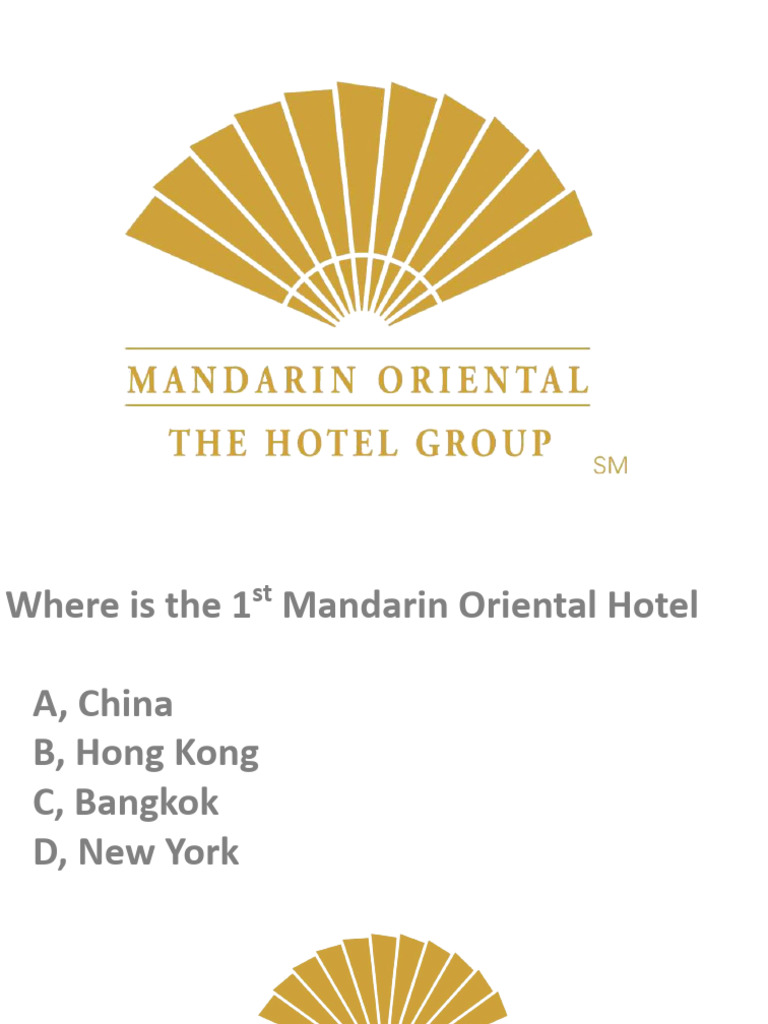 First Mandarin Oriental Hotel Location | PDF | Travel
