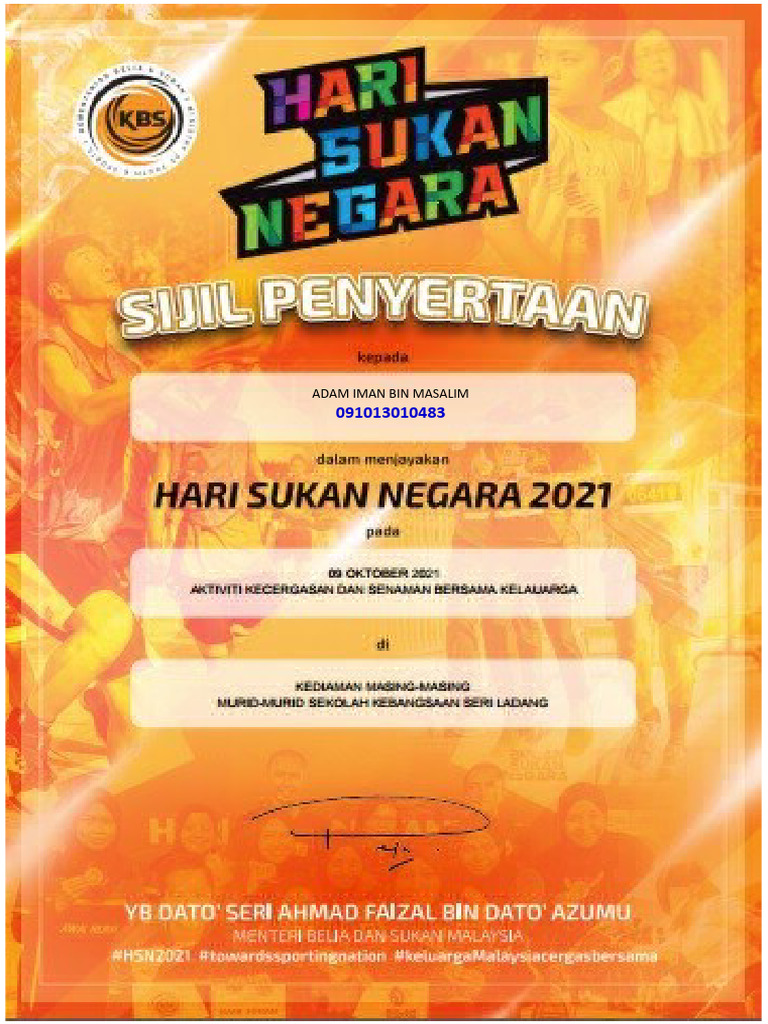 Sijil MSSJ 2021 | PDF
