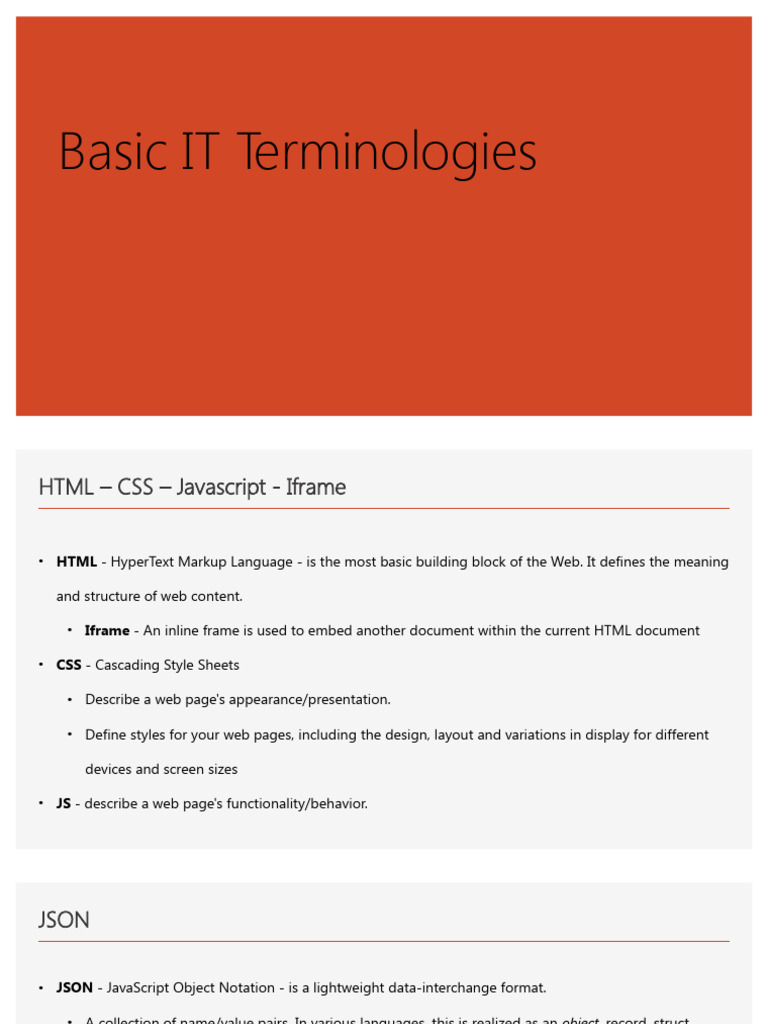 Basic IT Terminologies | PDF | World Wide Web | Internet & Web