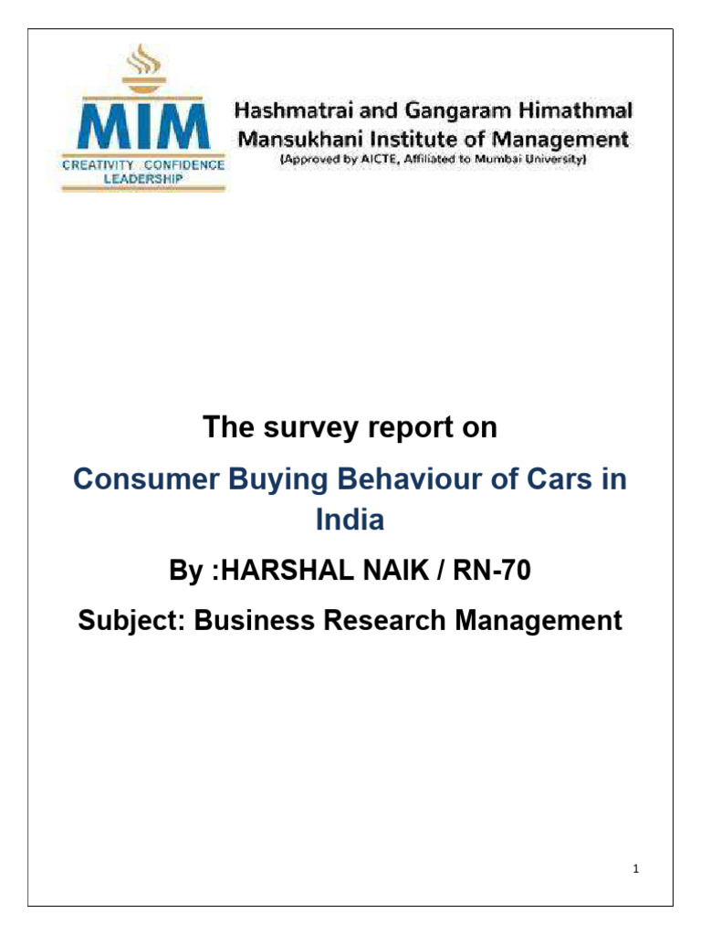 The Survey Report On Consumer Buying Behaviour | PDF | Business ...