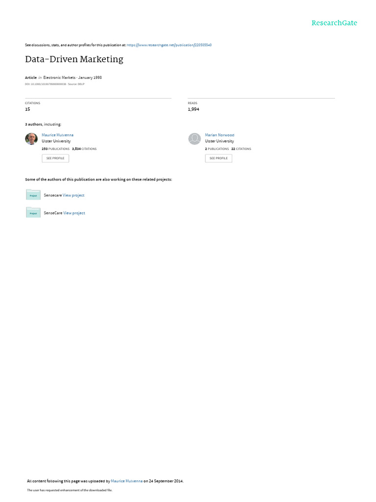 Data Driven Marketing Pdf Online Shopping Marketing 