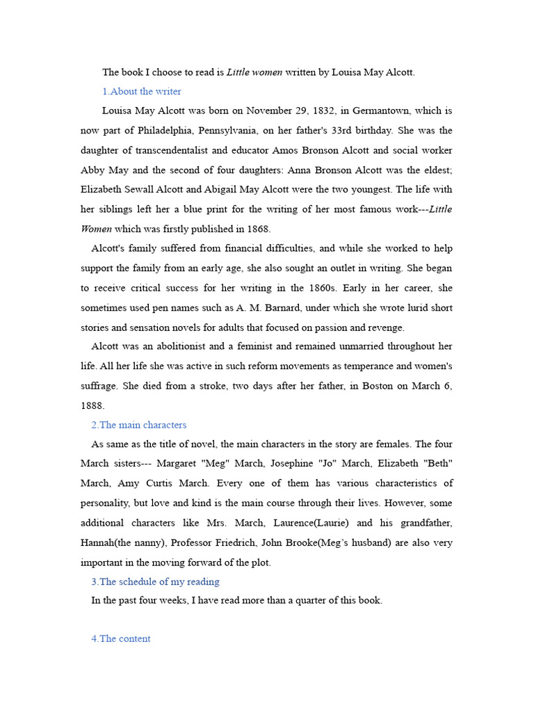 The First Report of Little Women | PDF | Louisa May Alcott | Little Women
