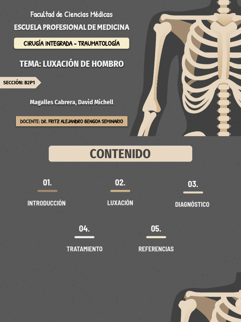 Luxación de Hombro - David Magallanes Cabrera.pptx | PDF | Hombro ...