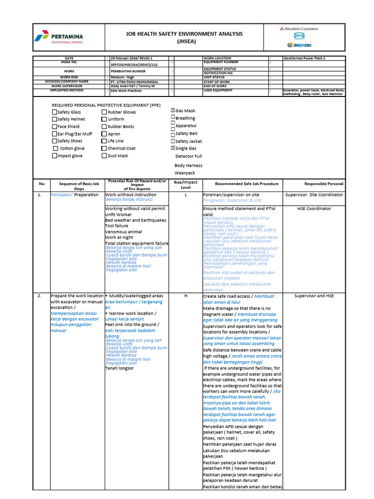 JSA Bunker Rev 1 | PDF