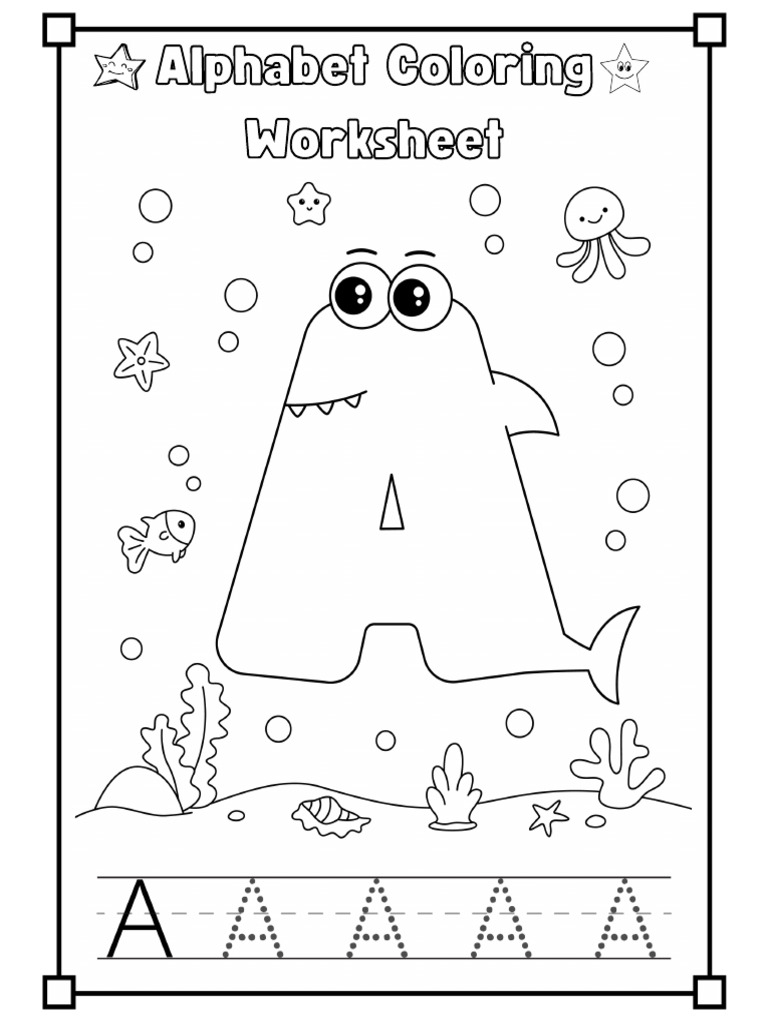 Alphabet Coloring Worksheet for Kids | PDF
