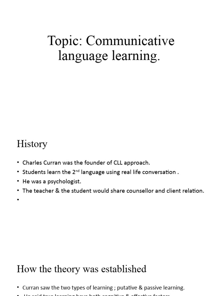 Communicative Language Learning | PDF | Second Language | Language ... Communicative Language Learning | PDF | Second Language | Language ...