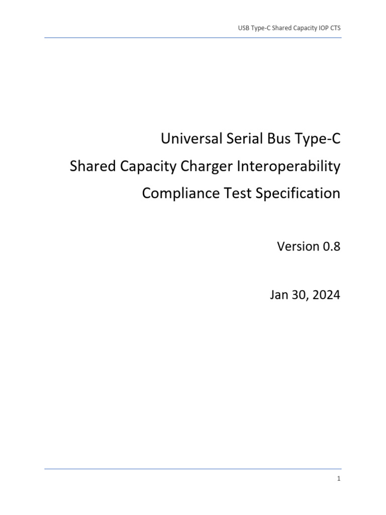 USB Type-C Shared Capacity Interoperabiltiy CTS 0.8 | PDF | Usb | Trademark