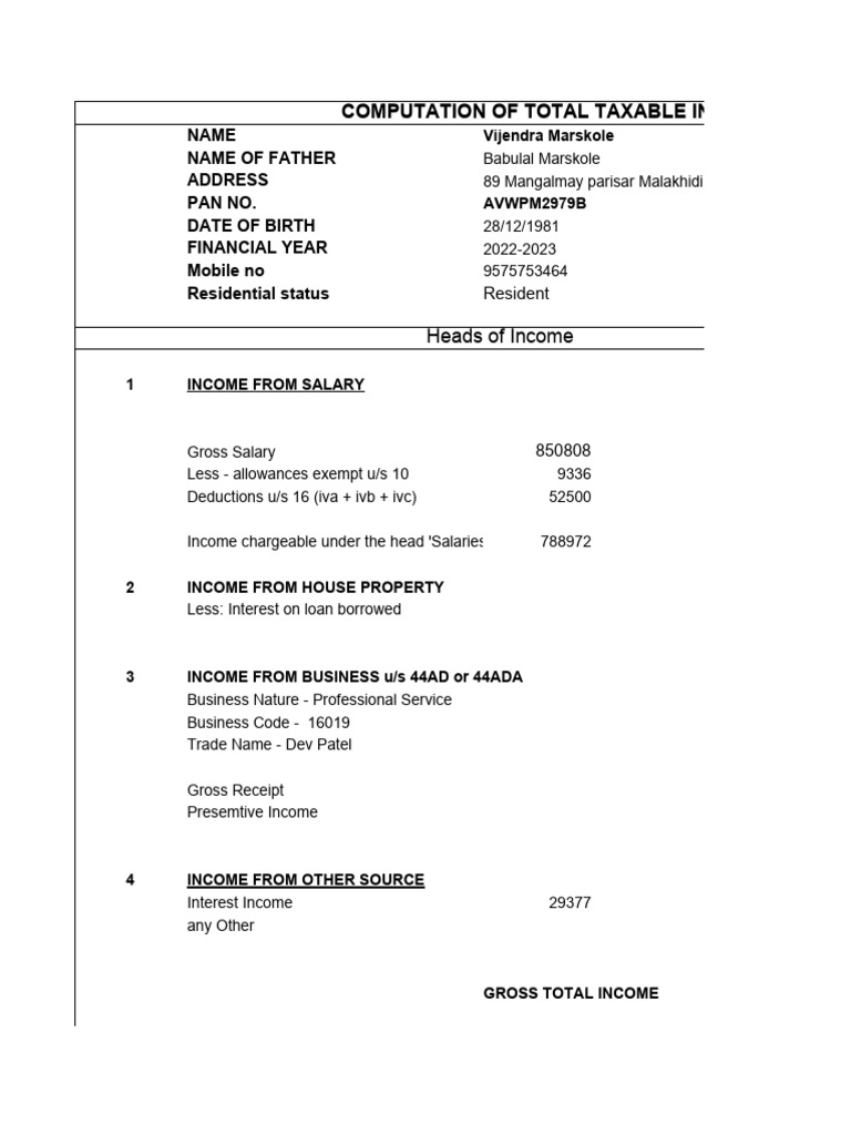 20-21 Final Itr | PDF | Income | Tax Deduction