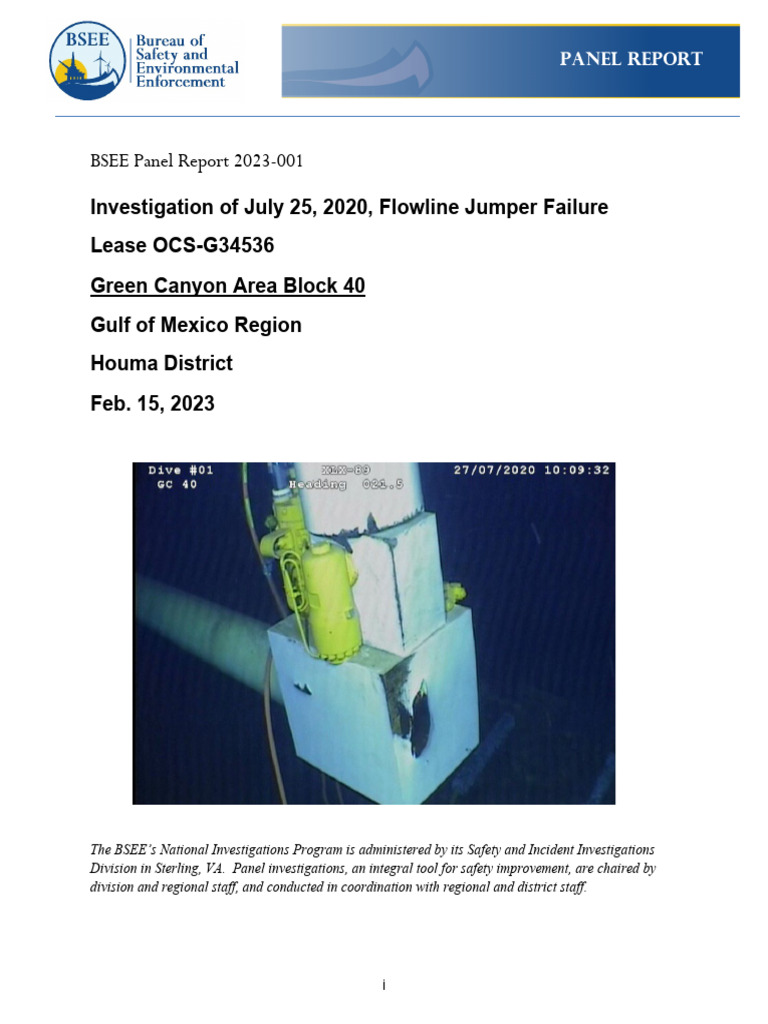 BSEE 2023 Report on Flowline Failure | PDF