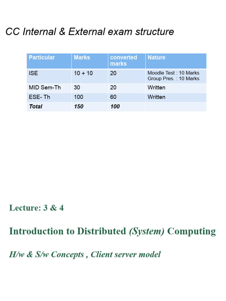 CC - Lect 3 4 - 2-01-24 | PDF | Distributed Computing | Client–Server Model
