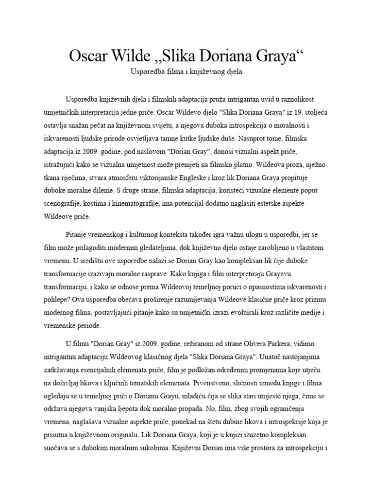 Oscar Wild-Slika Doriana Graya 2 | PDF