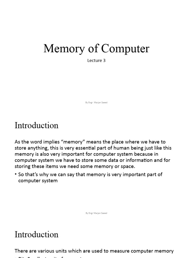 Lecture 3 | PDF | Random Access Memory | Cpu Cache