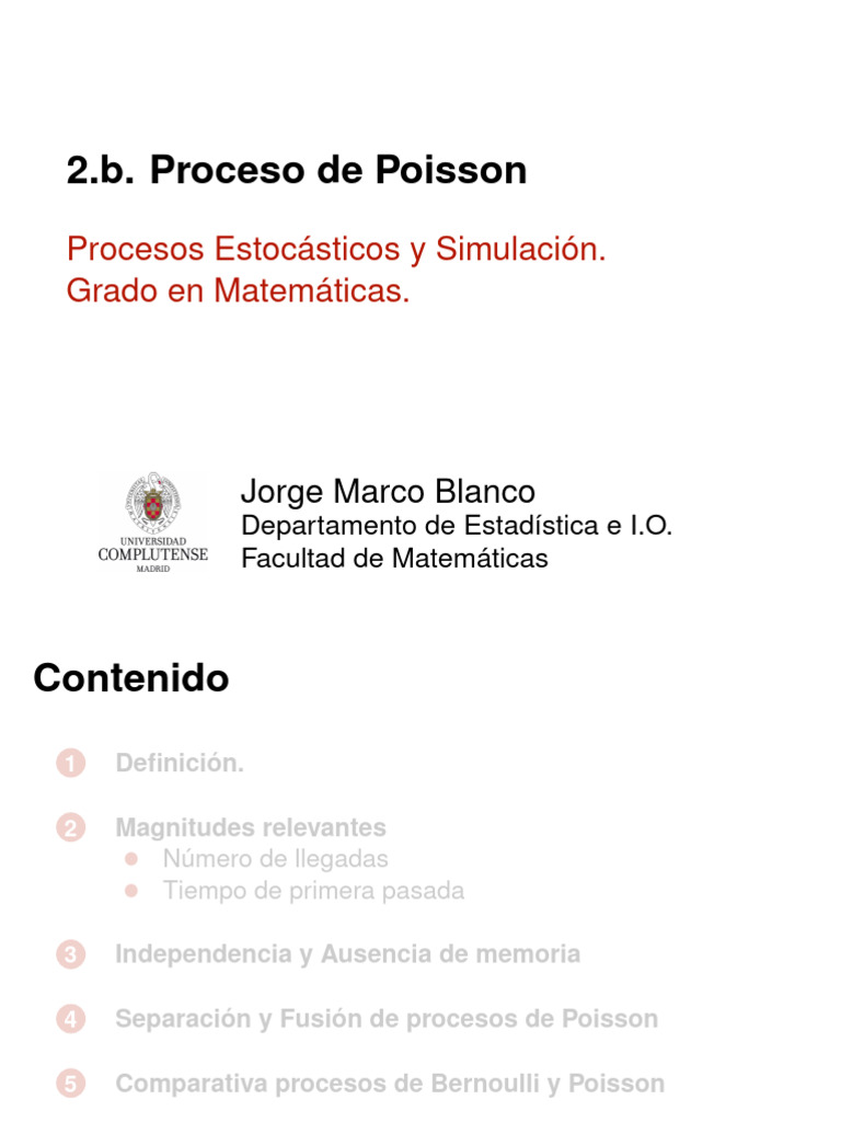 2.2. Proceso de Poisson | PDF | Distribución de veneno | Enseñanza de ...