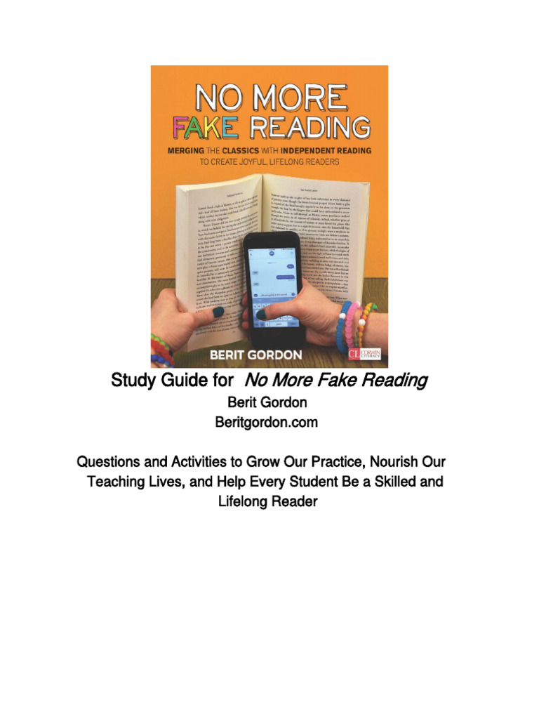 Study Guide For No More Fake Reading | PDF | Teachers | Curriculum