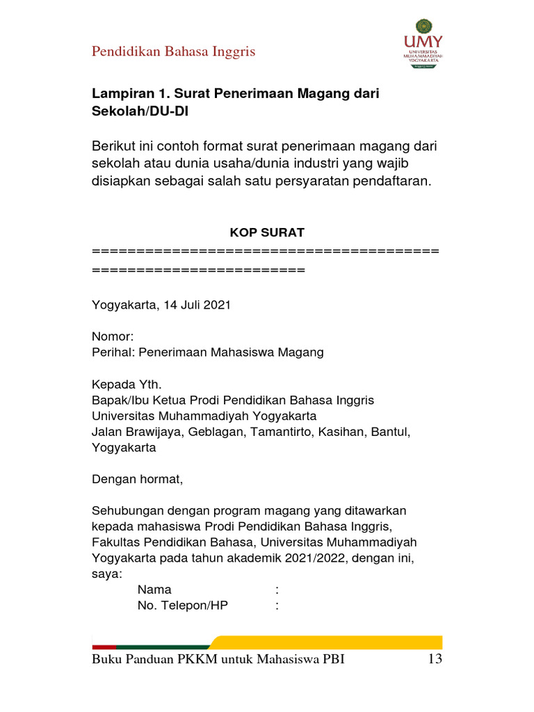 Contoh Letter of Acceptance LoA | PDF