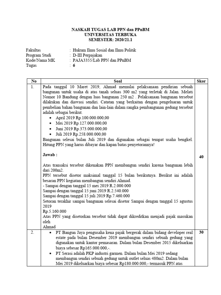 Naskah - PAJA3355 - Tugas 6 | PDF | Pengelolaan Keuangan & Uang