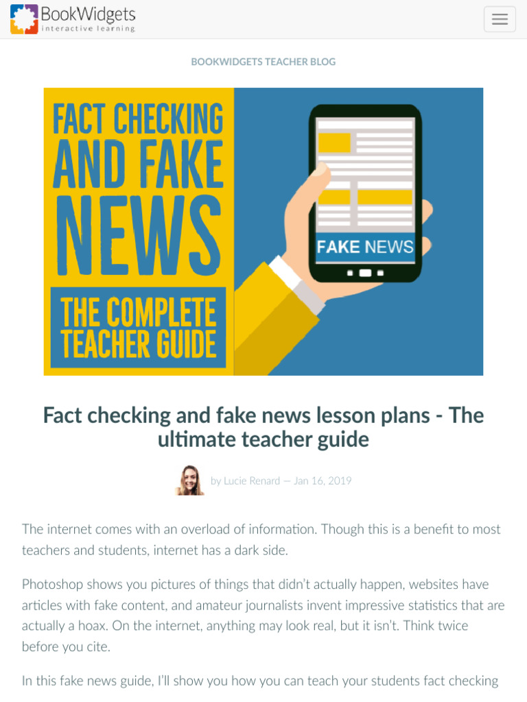 fact checking and fake news lesson plans | Download Free PDF | Mass ...