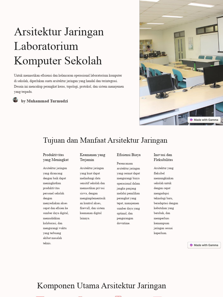 Arsitektur Jaringan Laboratorium Komputer Sekolah | PDF