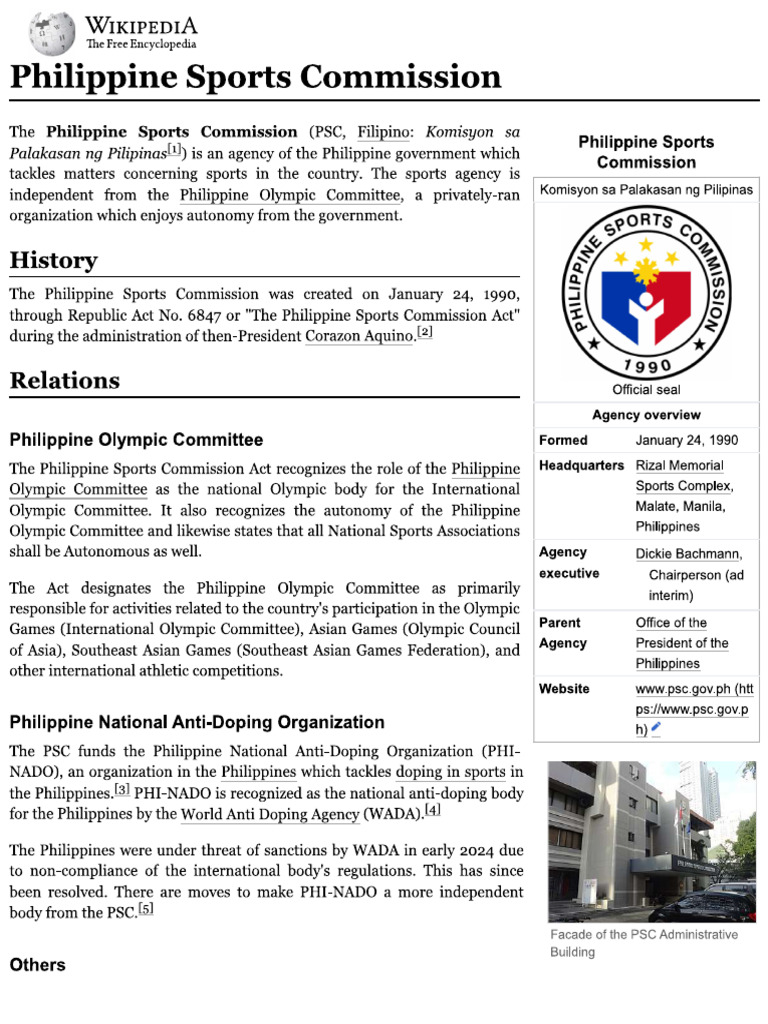 Philippine Sports Commission | PDF