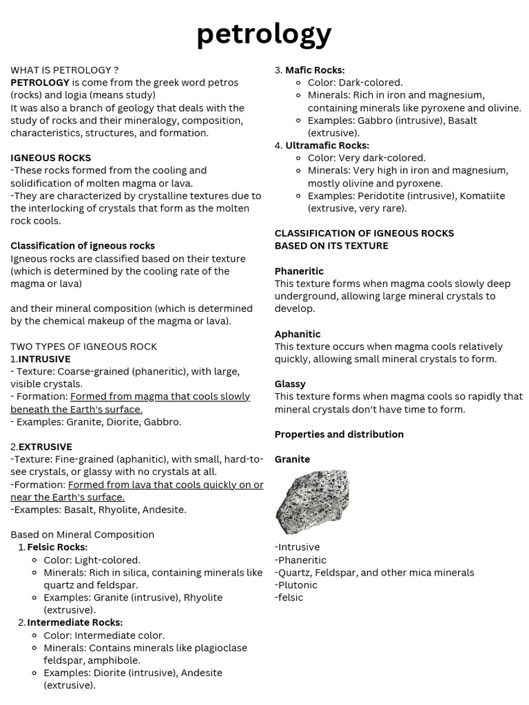 Sa Petrology Reviewer | PDF | Rock (Geology) | Clastic Rock