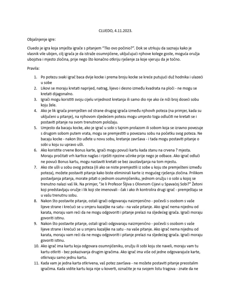 CLUEDO | PDF