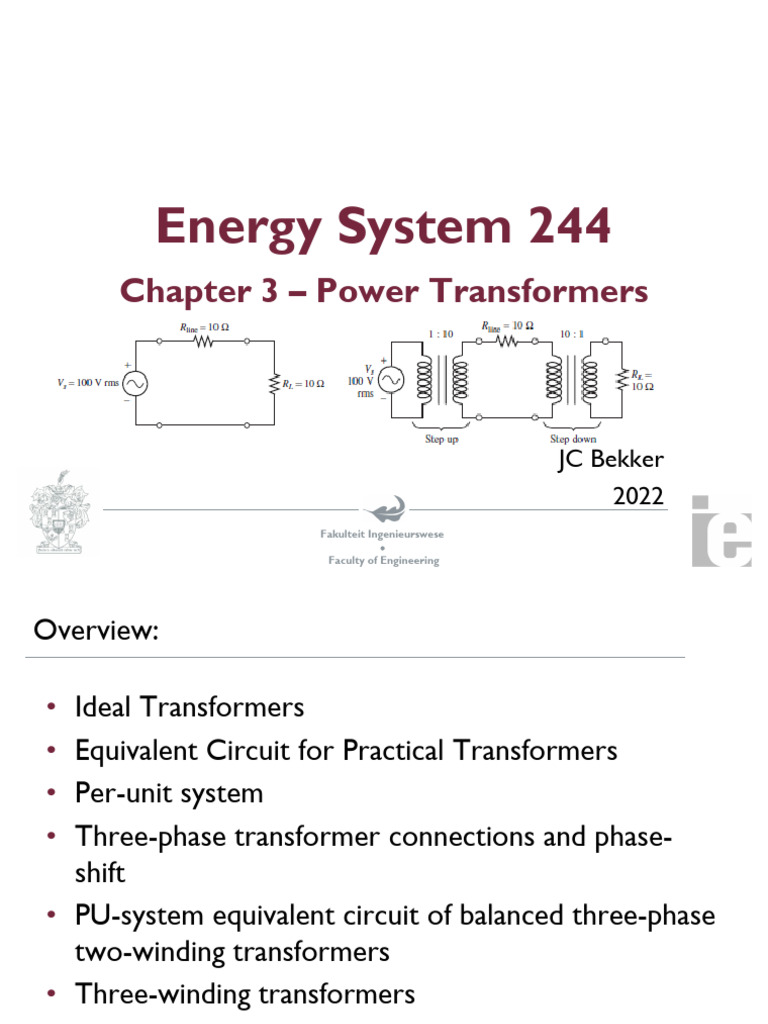 Energy Systems Lecture 3 | PDF | Transformer | Electromagnetism