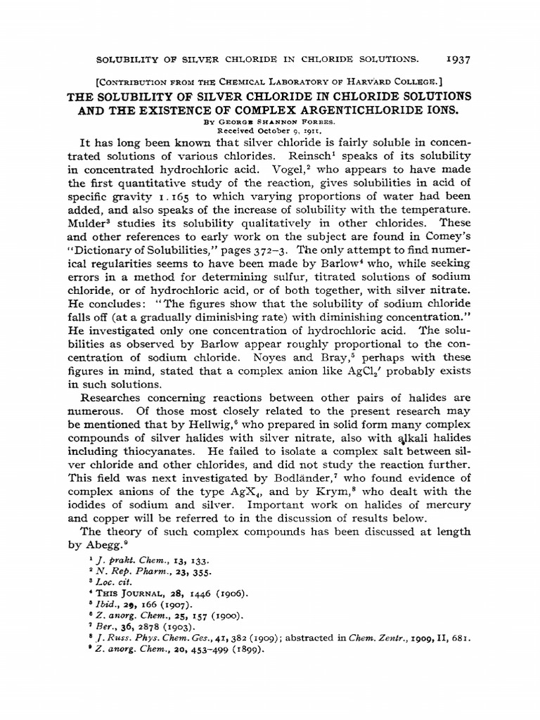 Article | PDF | Solubility | Chloride