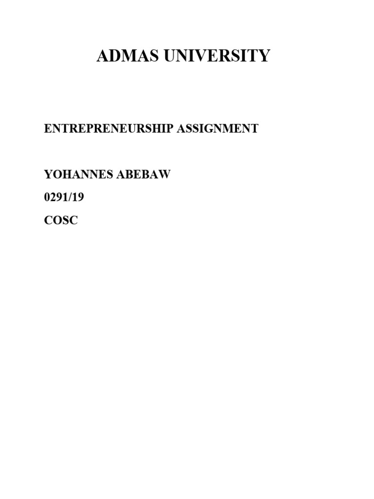 Admas University | PDF | Entrepreneurship | Marketing
