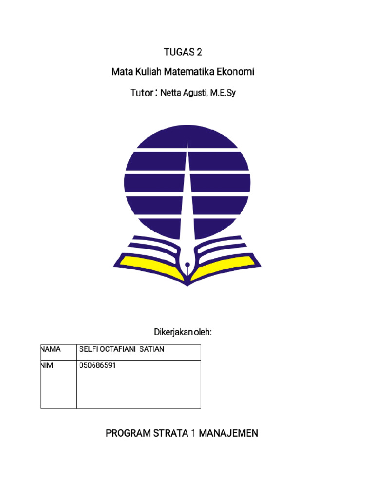 Tugas 2 Mtk Ekonomi Pdf