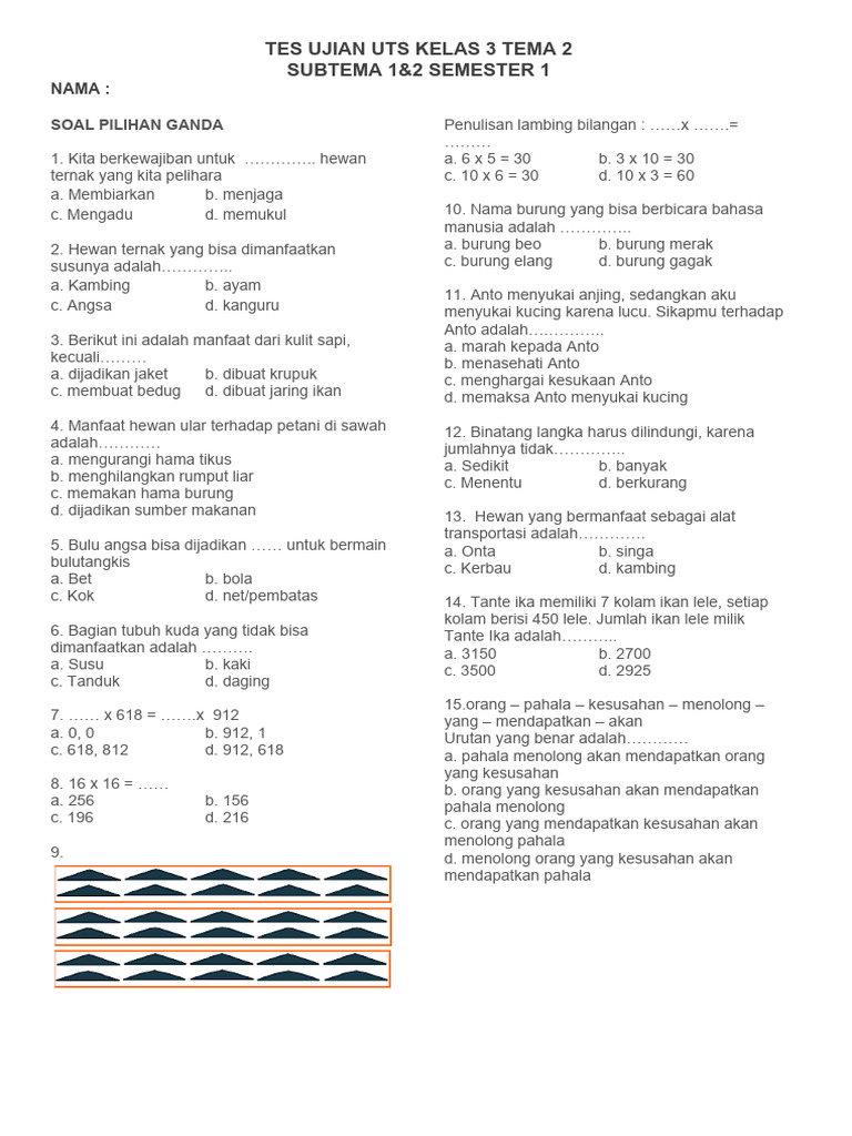 TEMA 2 Subtema 1 & 2 Uts SEM 1 KLS 3 | PDF