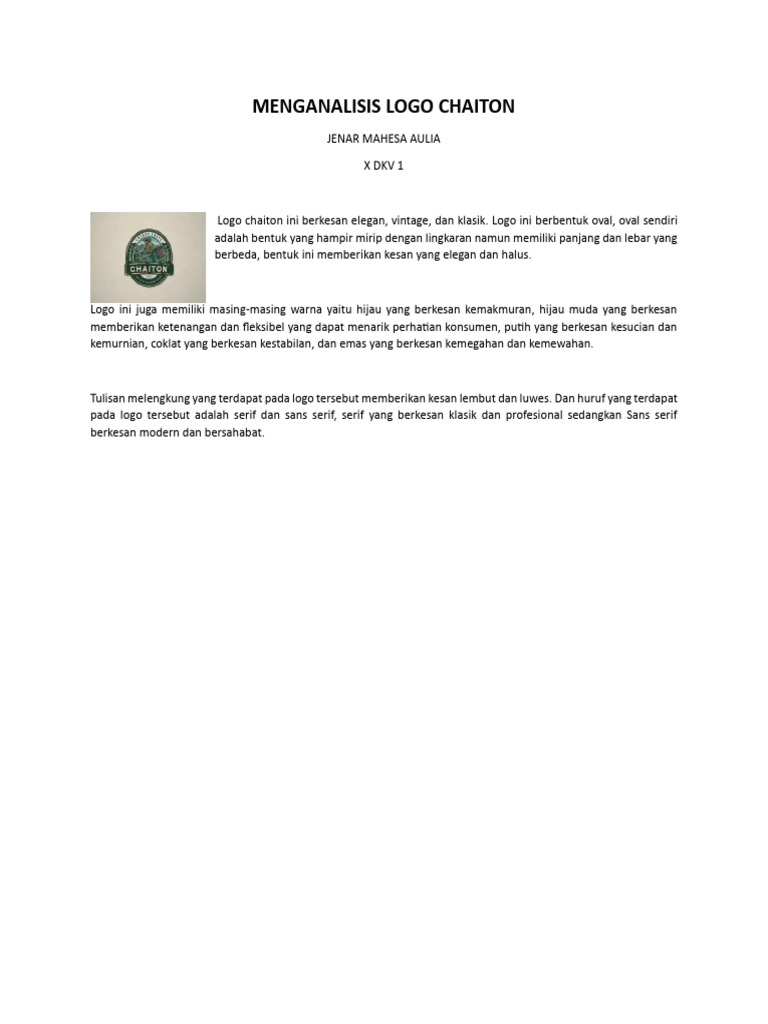 Analisis Logo Chaiton dan Janji Jiwa | PDF | Kesehatan Holistik